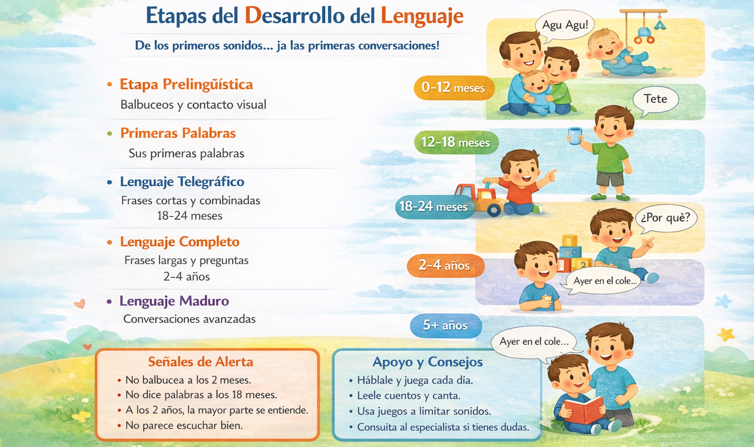 Etapas del desarrollo del lenguaje